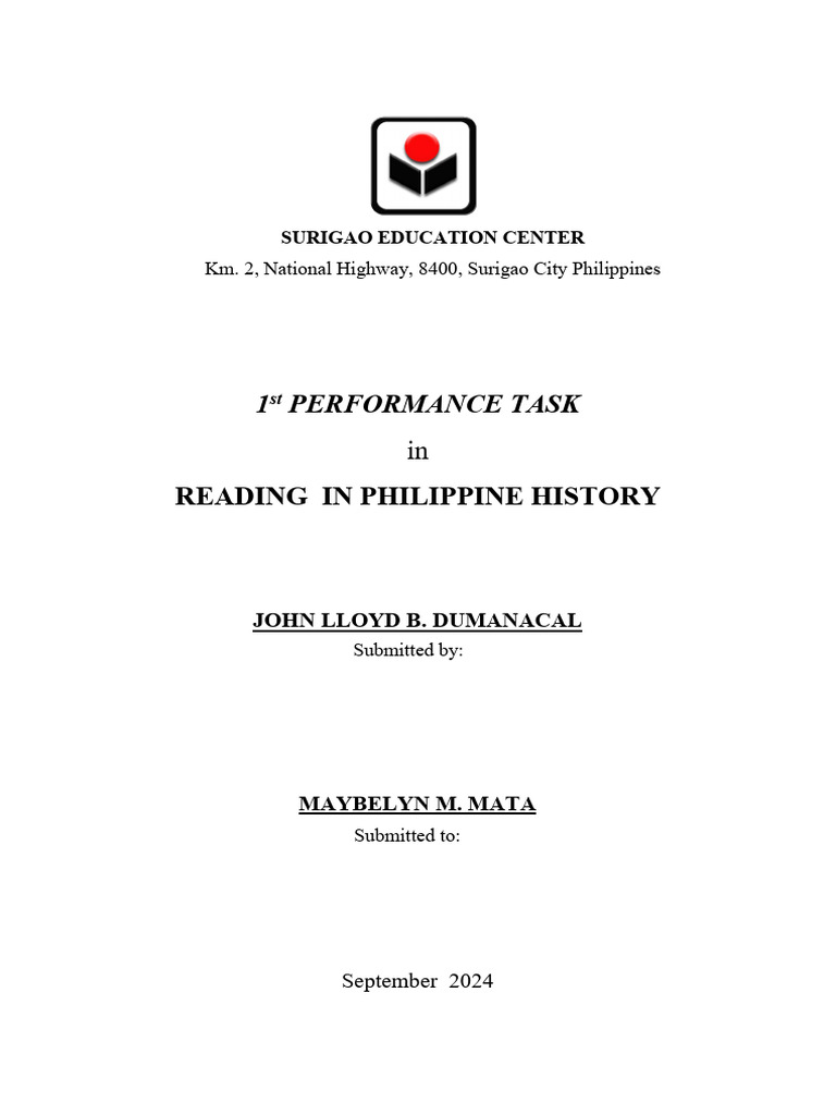 Dumanacal-1st Performance Task | PDF