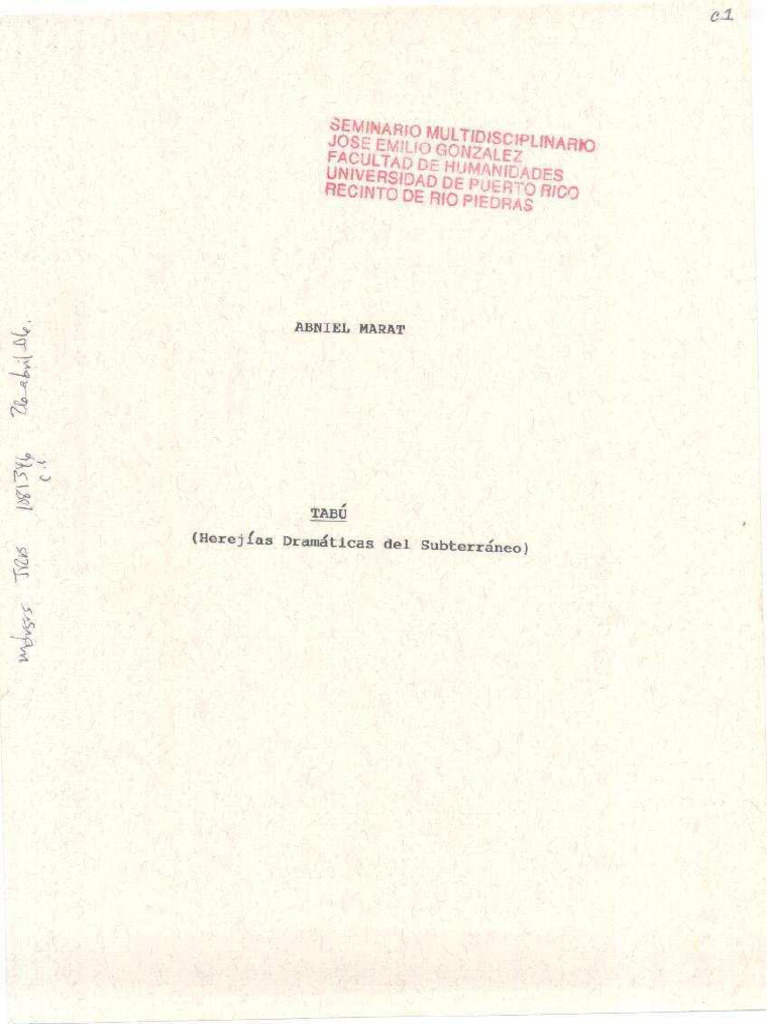 Marat, Abniel - Tabú | PDF