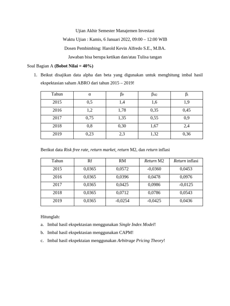 (Template) Soal UAS | PDF