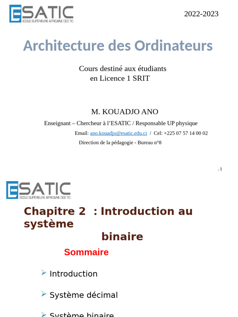 CH2 - Introduction Au Binaire | PDF