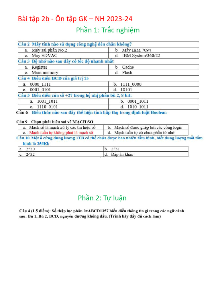 TCVCTMT - Ôn GK (2b) | PDF
