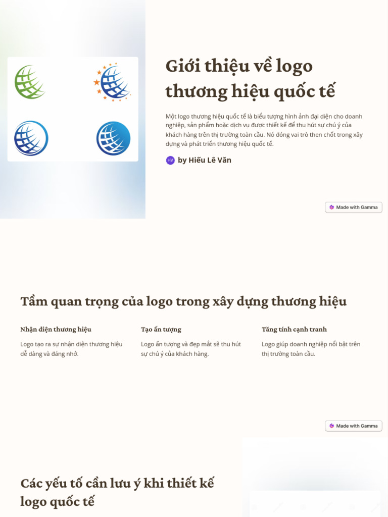 Gioi Thieu Ve Logo Thuong Hieu Quoc Te | PDF