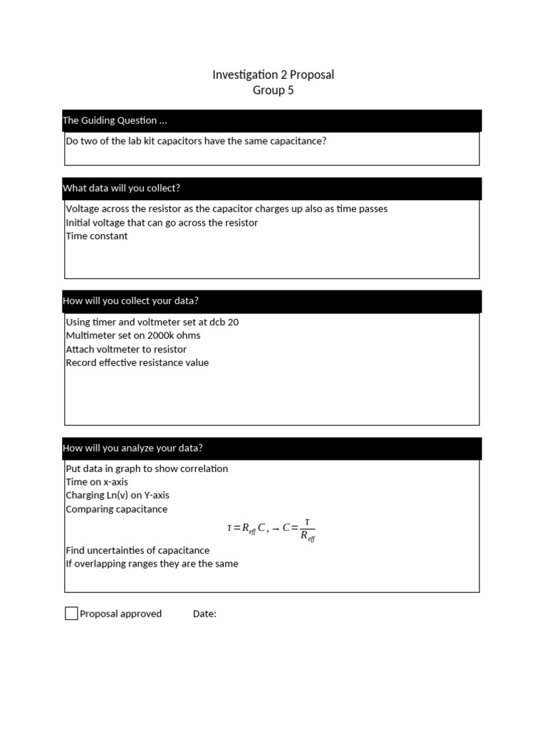 Capacitor Capacitance Analysis Proposal | PDF | Science & Mathematics ...