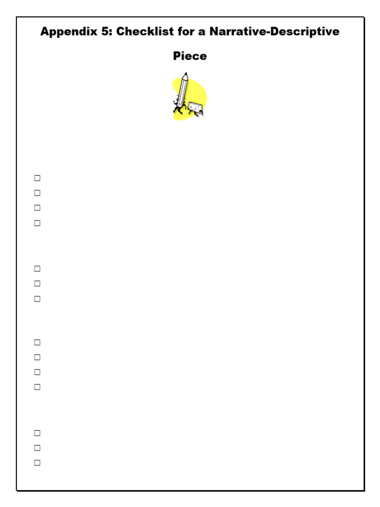 Checklist For Narratinve Descriptive | PDF