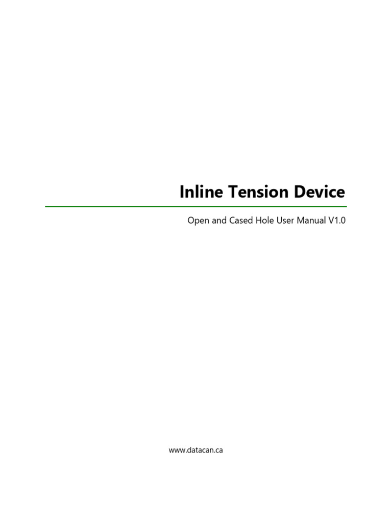 Inline Tension User Manual (Cased & Open) | PDF