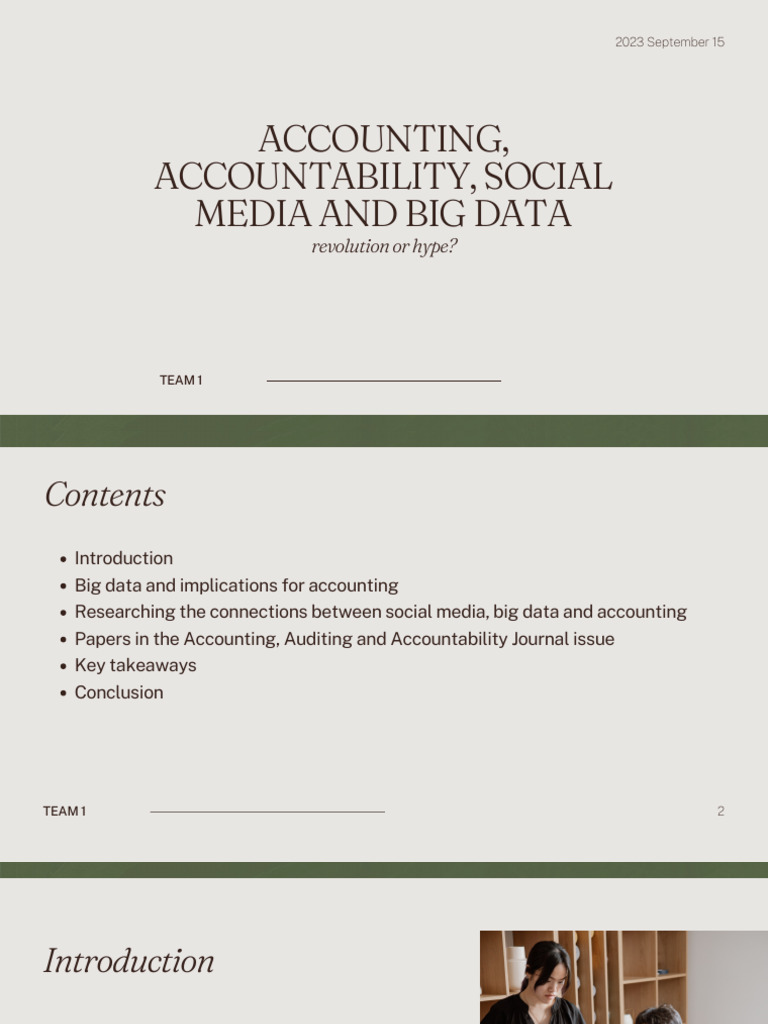 Accounting, Accountability, Social Media and Big Data | PDF
