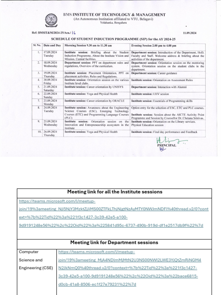 SIP 2024 Schedule and Links | PDF
