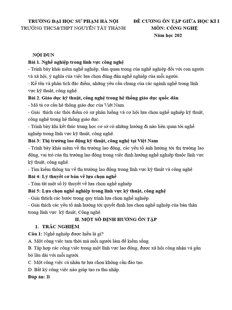 CN9. ĐỀ CƯƠNG GHK1 | PDF