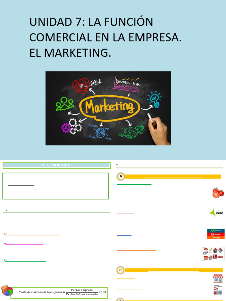 Unidad 7. LA FUNCIÓN COMERCIAL EN LA EMPRESA | PDF