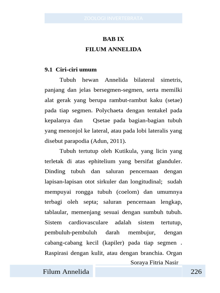Filum Annelida | PDF