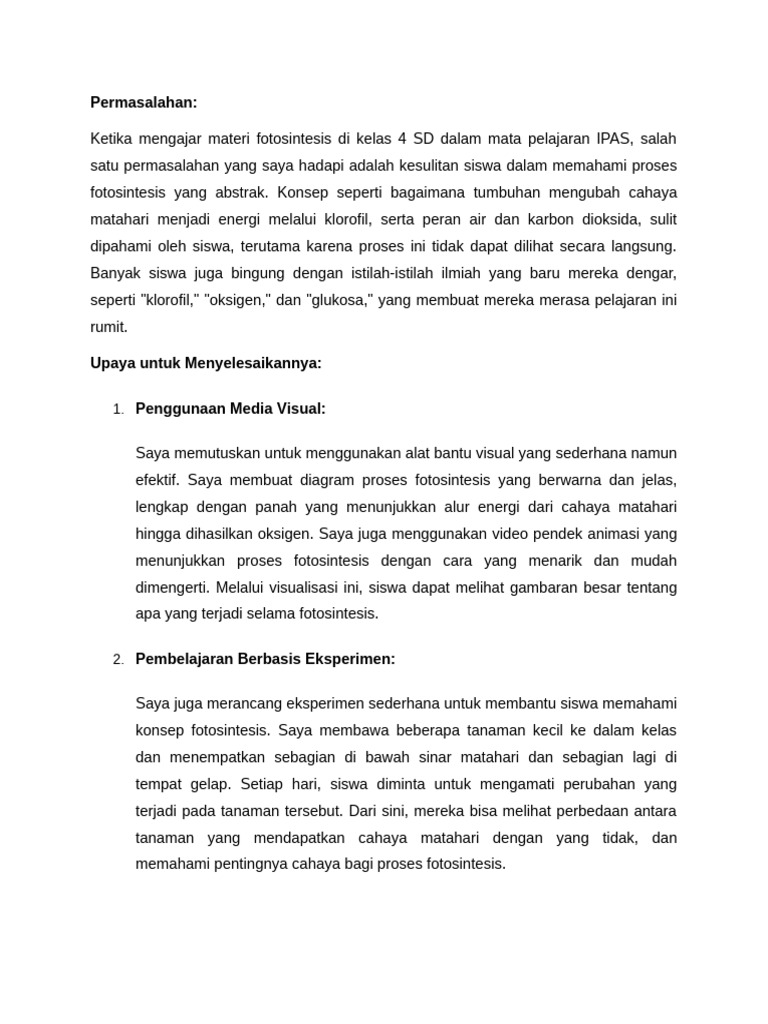 Contoh Studi Kasus - Kelas 4 Ipas | PDF