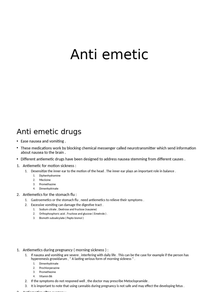 Anti Emetic | PDF