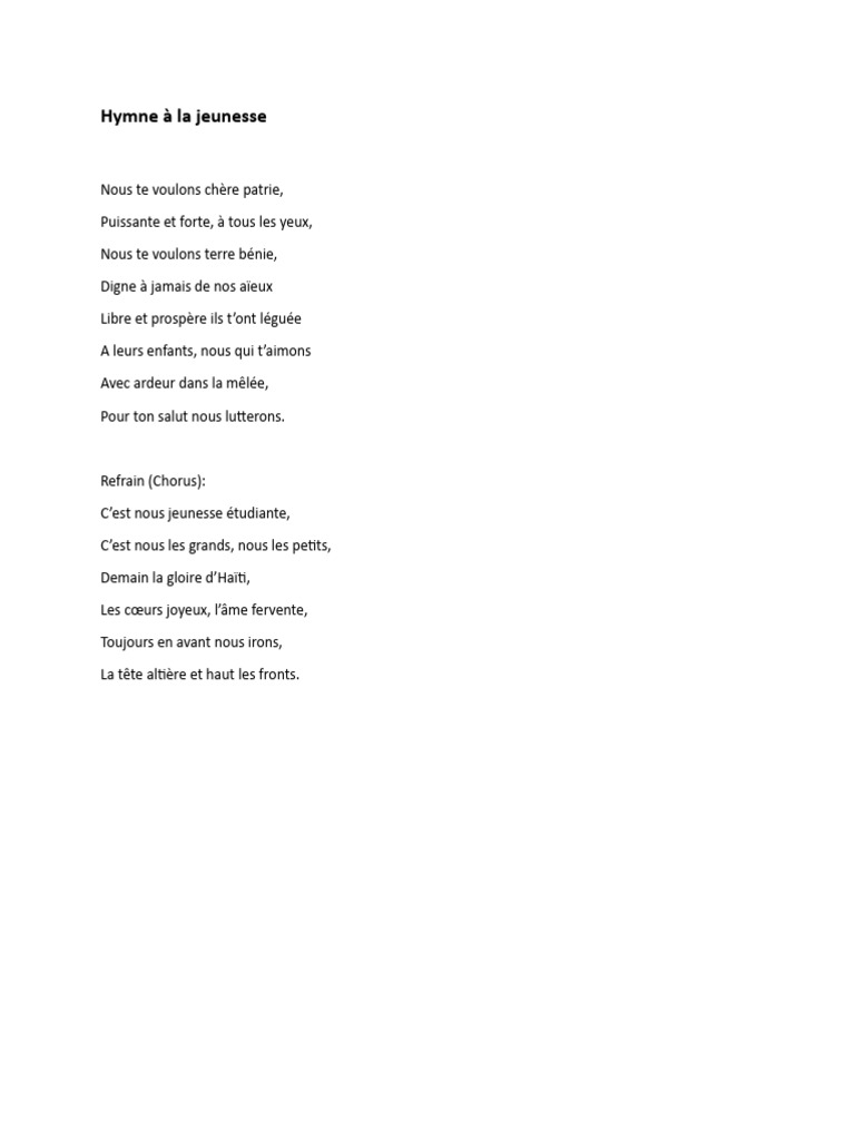 Hymne À La Jeunesse | PDF
