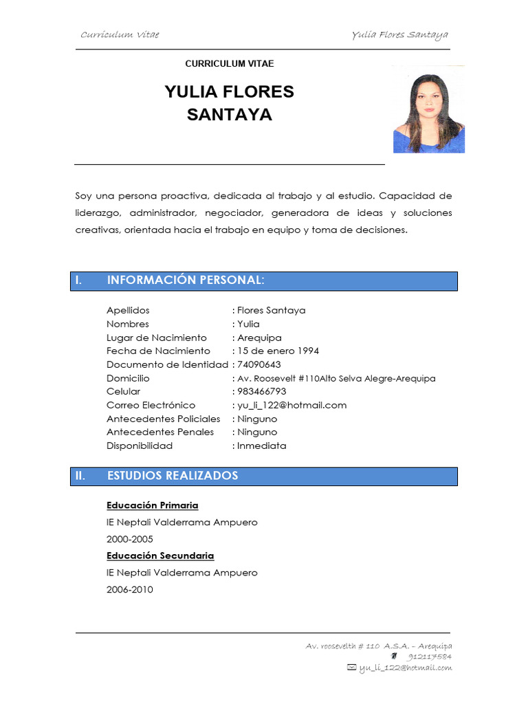 CV Yulia Flores 1 | PDF