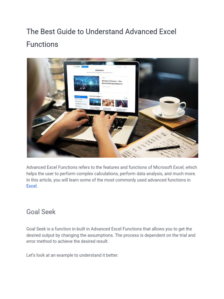 4483 GUI The Best Guide To Understand Advanced Excel Functions | PDF | Microsoft Excel | Computers