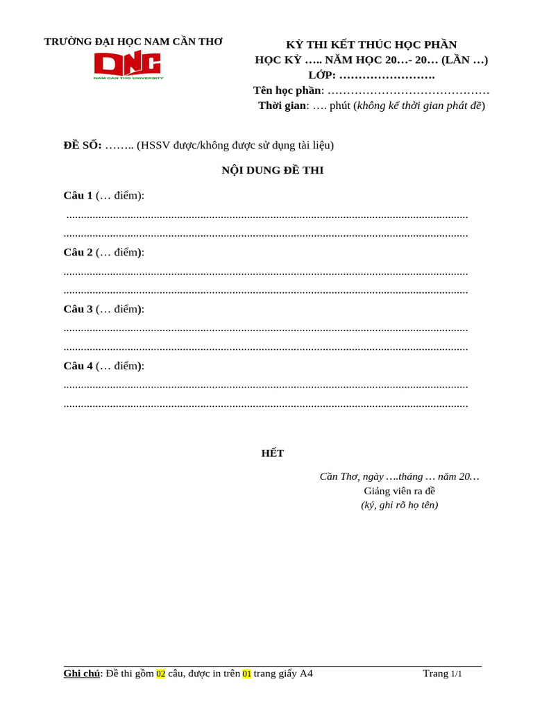 5.mau de Thi Tu Luan | PDF