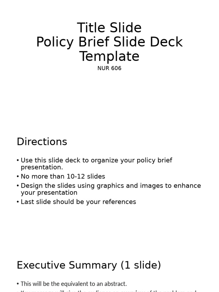 Policy Brief Slide Presentatation | PDF