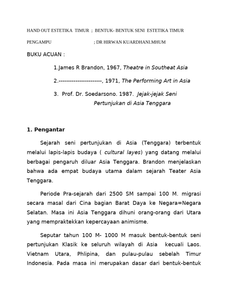 Hand Out Estetika Timur | PDF