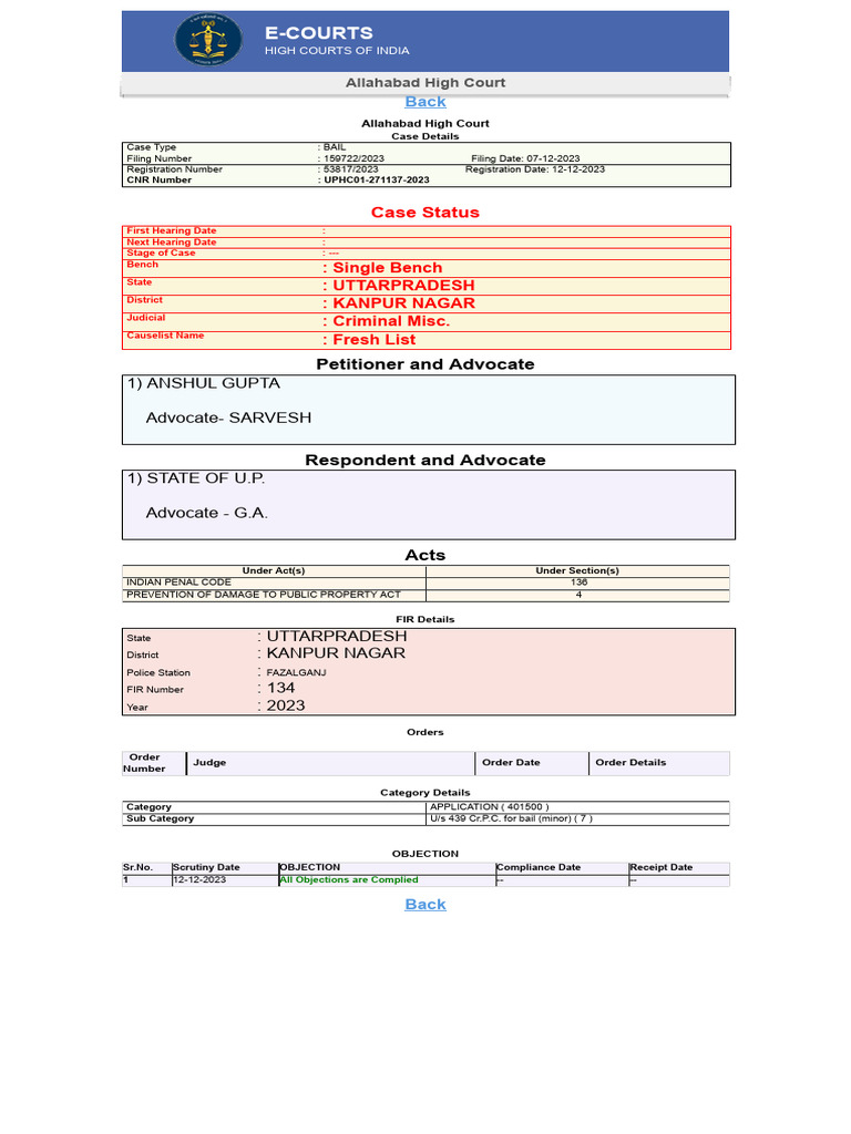 Case Status Search by FIR Number 2 | PDF