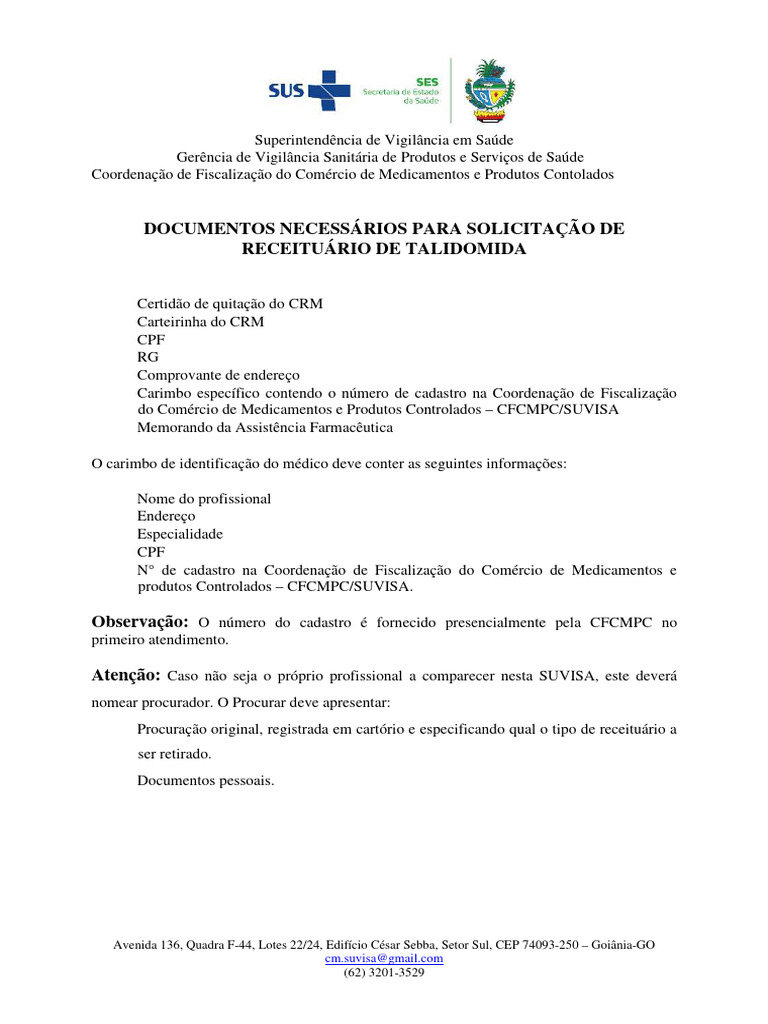 RECEITUARIO Talidomida | PDF