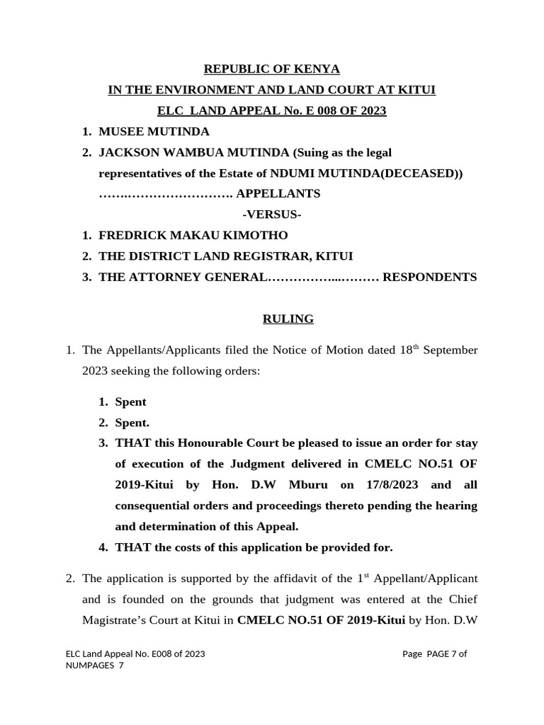 ELC Land Appeal No. E008 of 2023 (26.7.24) | PDF