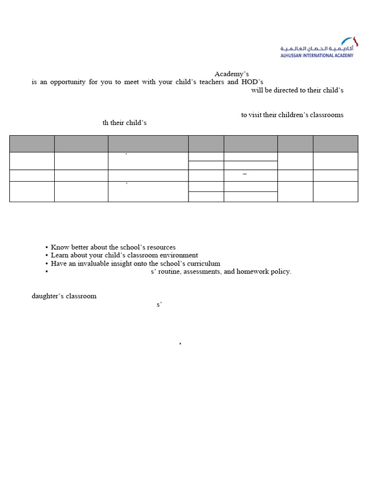 Open House Letter To Parents 2024 Updated | PDF