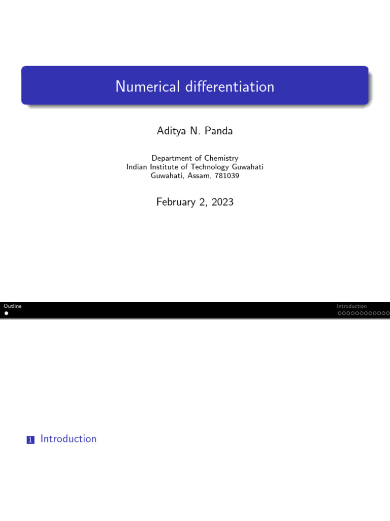 Numerical Derivatives For Computation Pdf