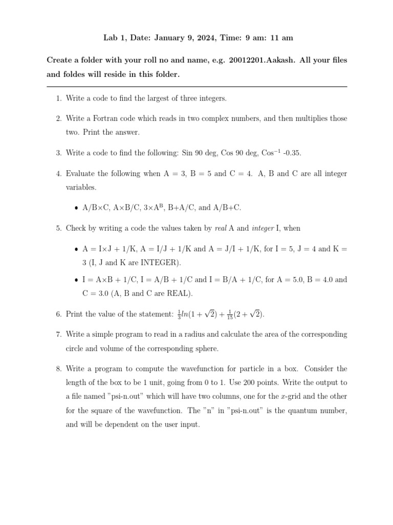 Practive Question Computation | PDF