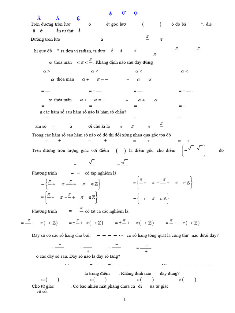 ON GKI 01 2 KHỐI 11 CD | PDF