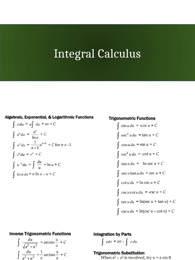 Lecture 08 - Integral Calculus | PDF
