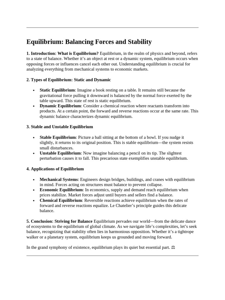 Equilibrium | PDF