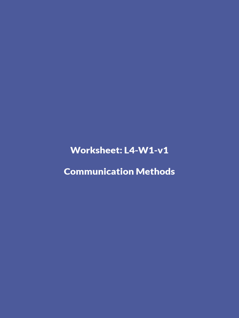 Anton Shvorak - L4 - W1 - v2 - Communication - Methods - Modified - v2 | PDF