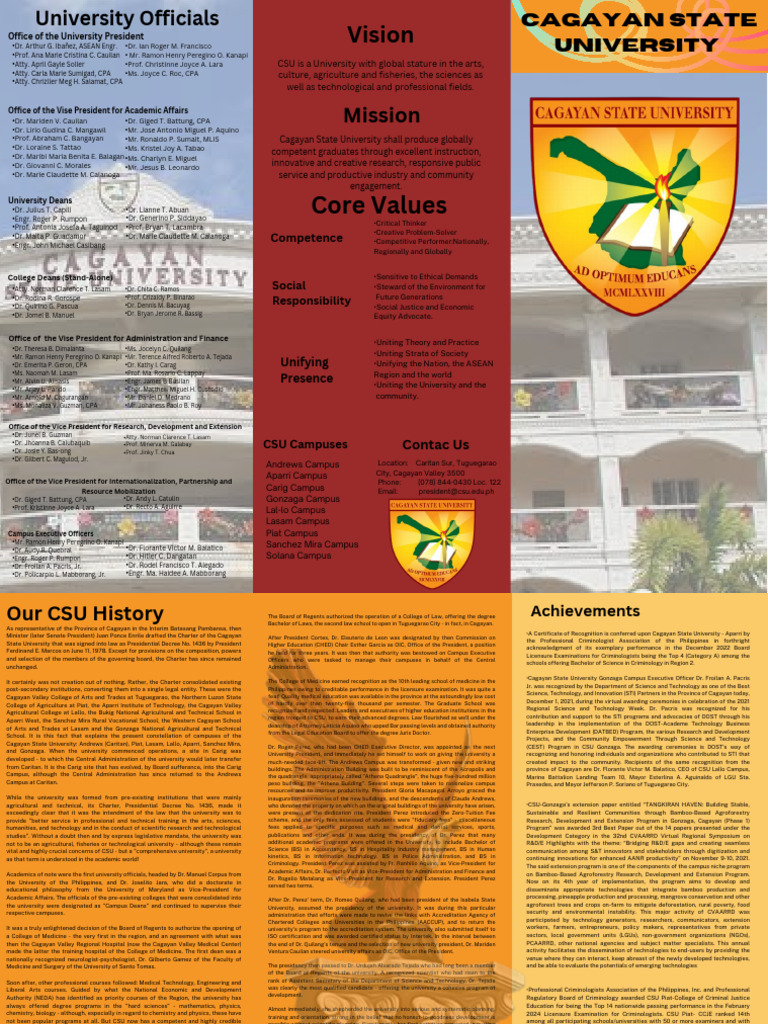 CSU Leadership and Administration Overview | PDF | Wellness