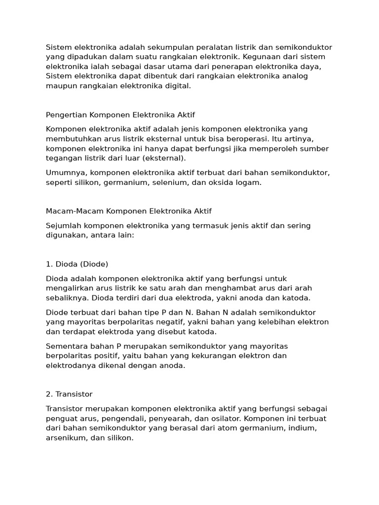 Komponen Komponen Elektronika | PDF
