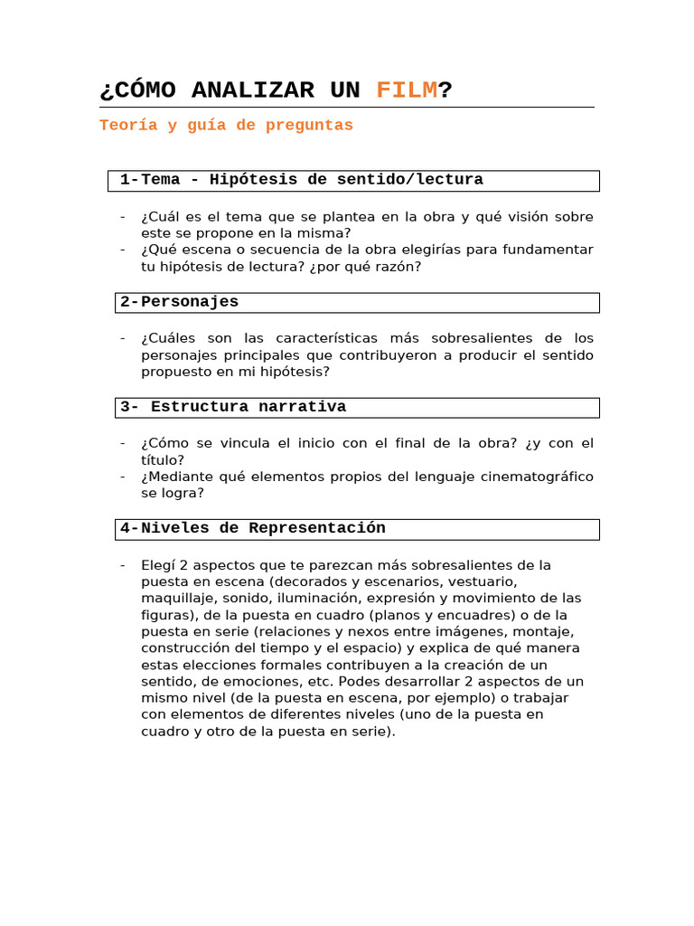 Cómo Analizar Un Film | PDF