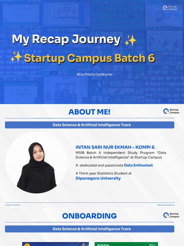 My Recap Journey Startup Campus Batch 6 | PDF