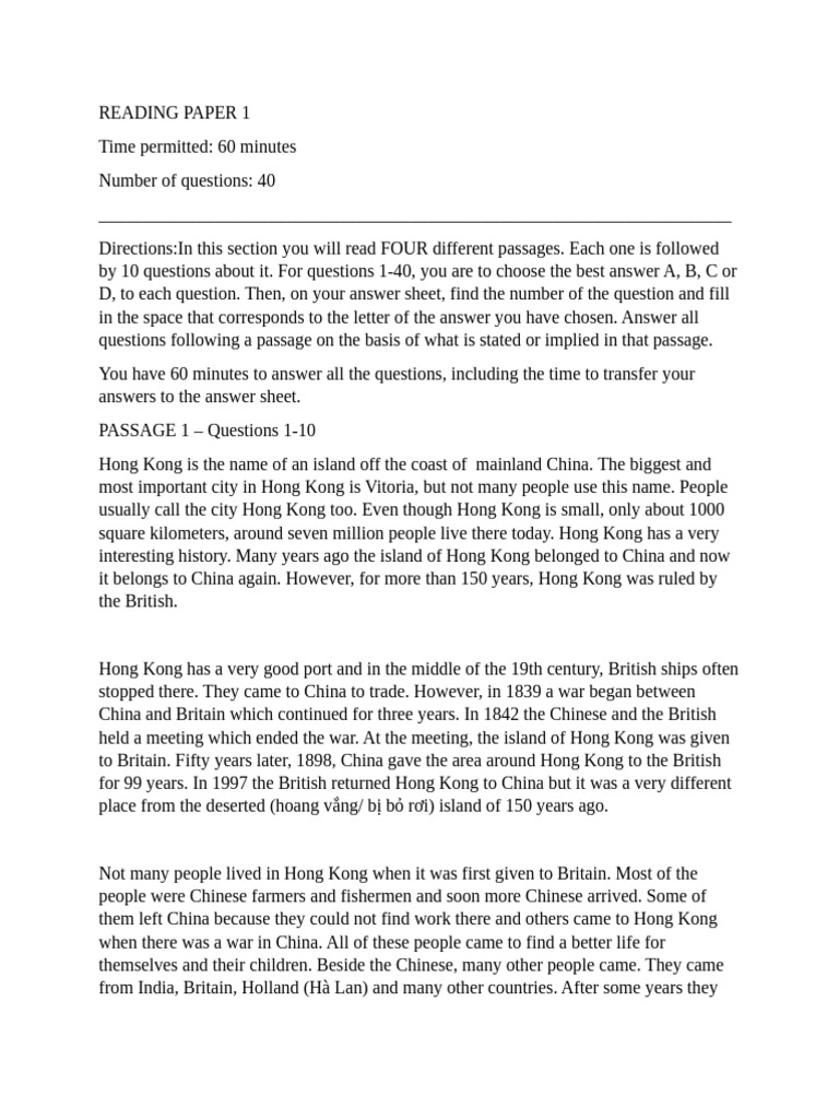 Reading Paper 1 | PDF