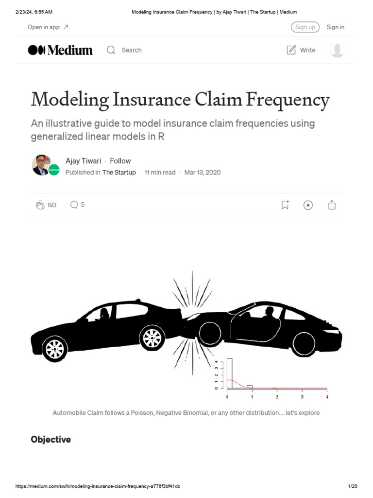 Modeling Insurance Claim Frequency - by Ajay Tiwari | PDF