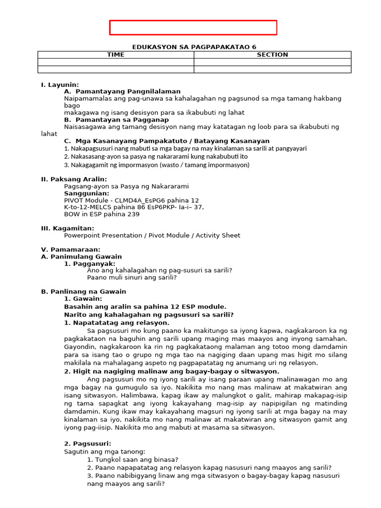 ESP Q1 W4 D1 Aug 19 LP | PDF