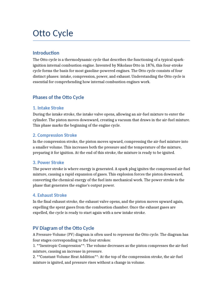 Otto Cycle Document | PDF