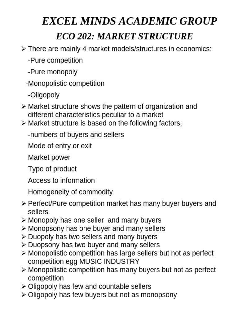 Market Structure Facts | PDF