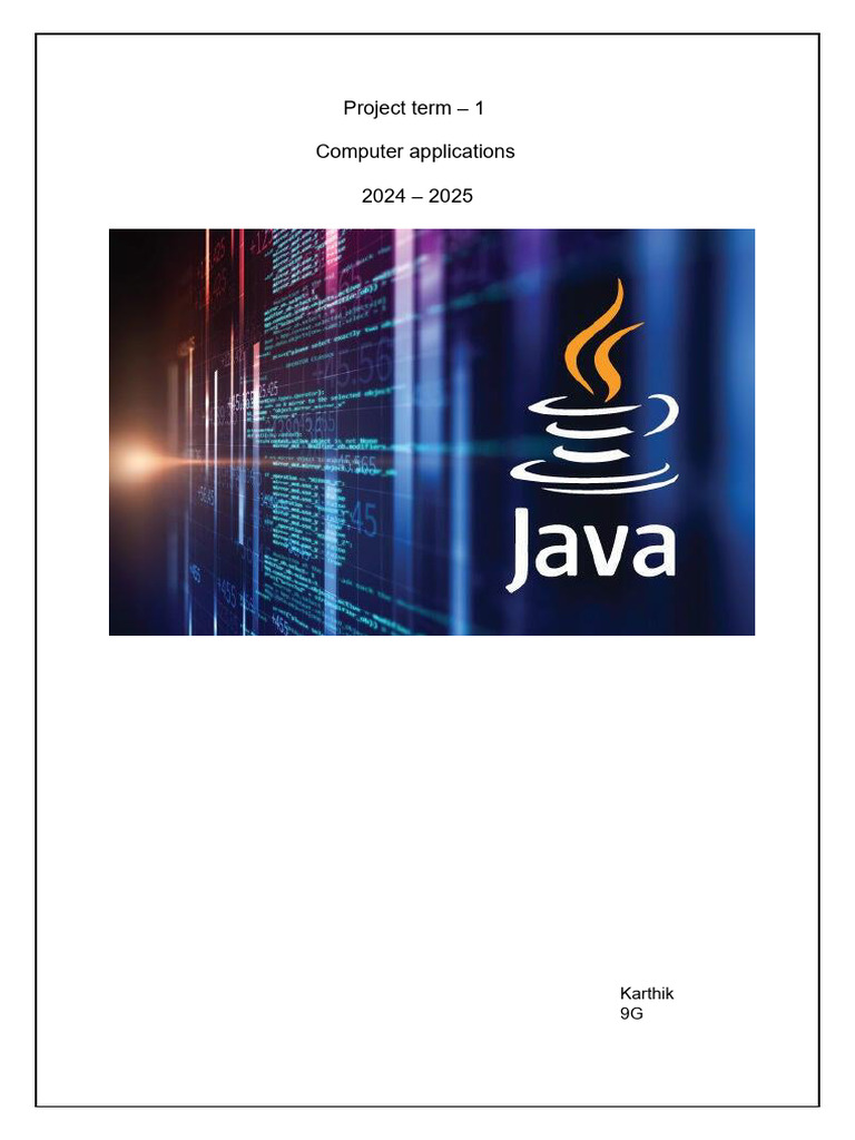 Grade - 9 Term1 Project Computer - Applications | PDF