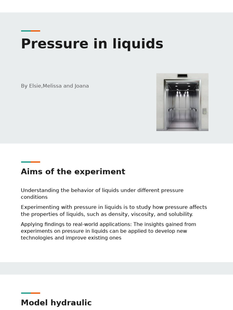 Pressure in Liquids | PDF