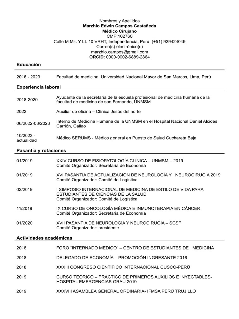 CV 2024 - Curriculum Vitae | PDF