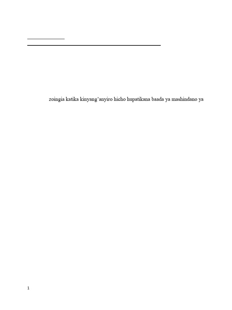 Form Two Kiswahili Set 1 MS | PDF