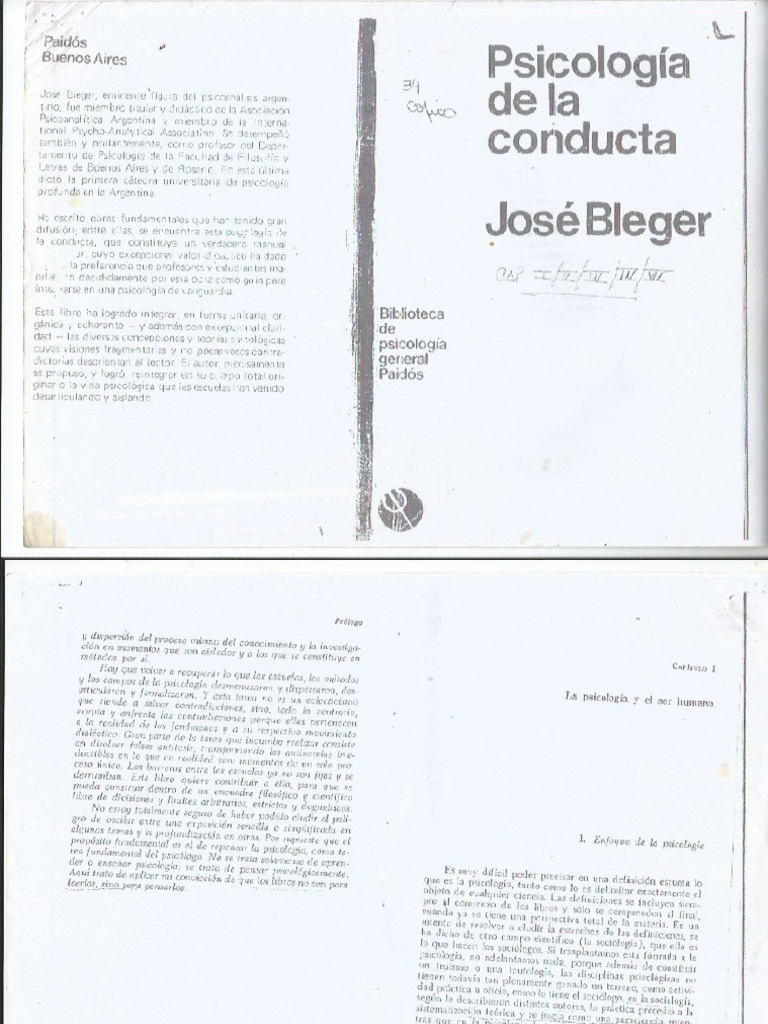 Psicología de La Conducta José Bleger | PDF