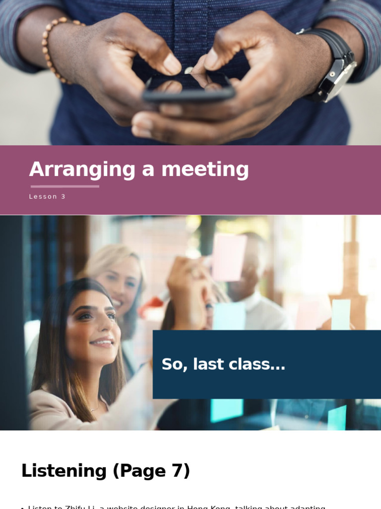 Arranging A Meeting | PDF