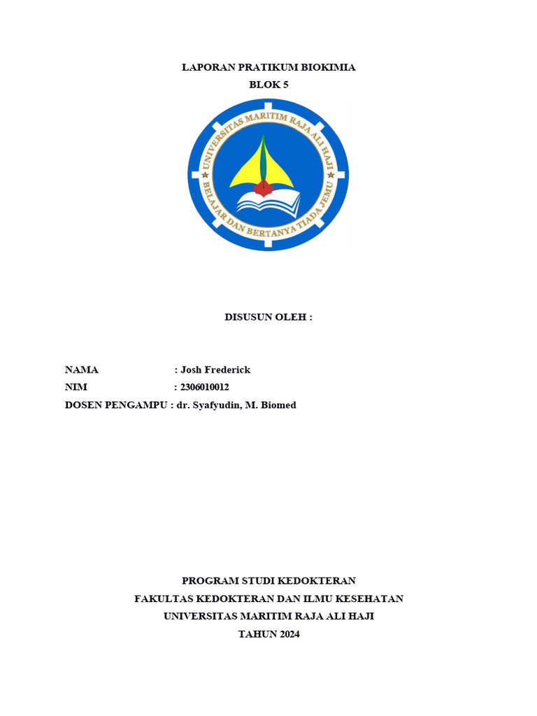 Laporan Praktikum Blok 5 - Josh Frederick - 2306010012 | PDF
