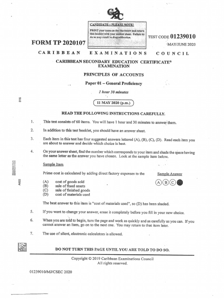 Poa Paper 1 May-June 2020 | PDF