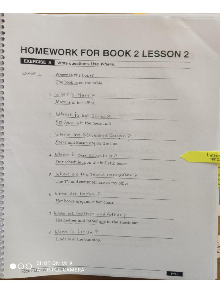 Lesson 2 Book 2 Homework, Evaluation, Lab | PDF